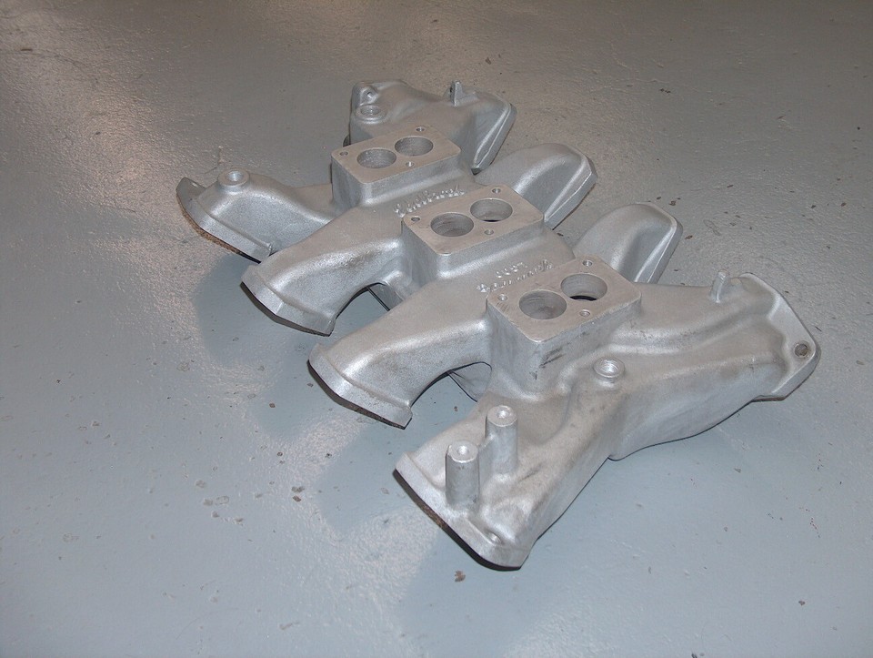 Edelbrock Hot Rod Lincoln 430 3x2 Three Deuce Aluminum Intake Manifold ...
