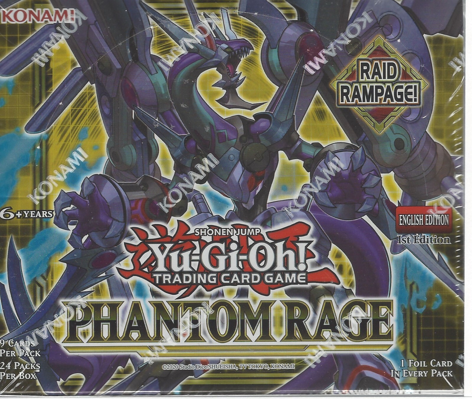 YUGIOH TCG PHANTOM RAGE ENGLISH 1ST EDITION FACTORY SEALED BOOSTER BOX ...