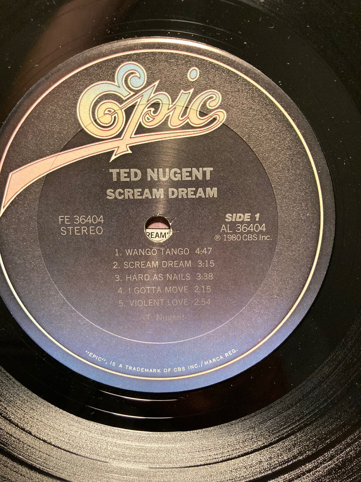TED NUGENT “Scream Dream” 1980 Vinyl LP Epic Records FE 36404 Wango ...