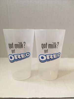 OREO “ Got Milk?” Plastic Drinking Cups - Set Of 2 | eBay
