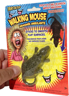 Funny WALKING MOUSE Sticks & Walks Down Wall Fake Prank Joke Rat Toy ...