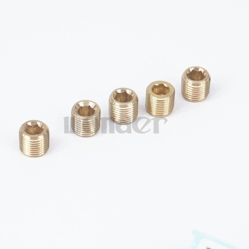 5pcs M6x0.75 male Brass Countersunk Plug Internal hex head socket Pipe ...