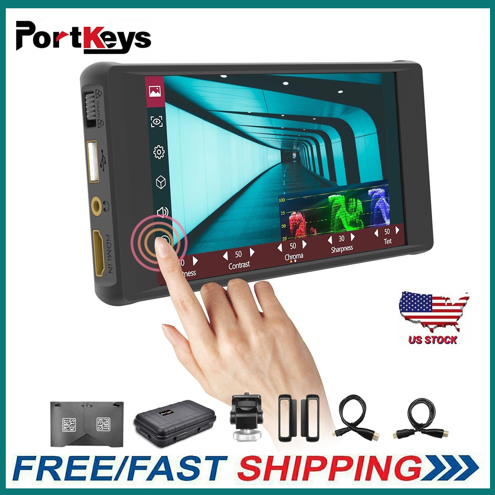 Portkeys PT6 5.2 inch DSLR Camera Field Monitor 3D LUT 4K HDMI for Live ...