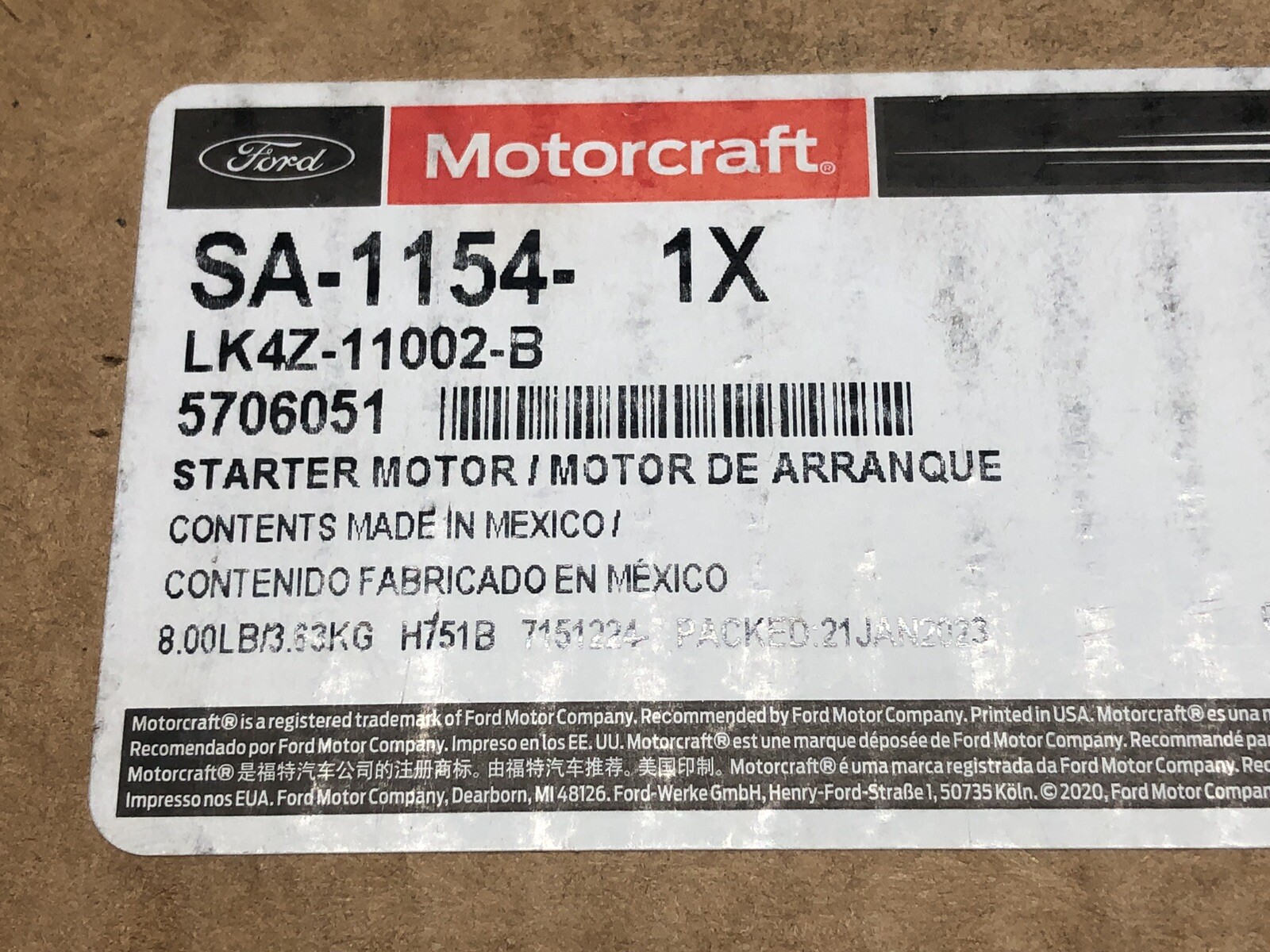 Genuine Ford Starter Motor Assembly Lk4z-11002-b for sale online | eBay