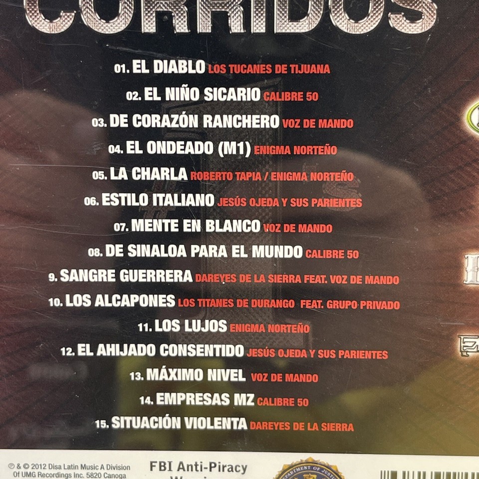 Various Artists Corridos # 1's 2012 (Audio CD) Disa Records Compilation ...