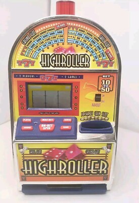 RADICA Highroller Digital Slot Machine Coin Bank Game 9" Tall - TESTED ...