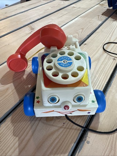 Fisher Price Vintage Chatter Telephone Rotary Dial Pull Along Toy Phone ...