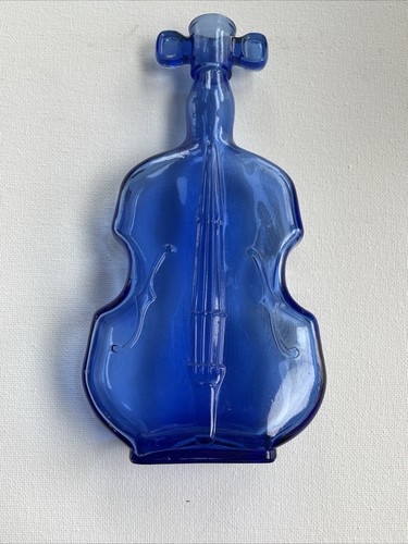 Vintage 8” Violin Vase Guitar Instrument Glass Bottle Cobalt Blue | eBay