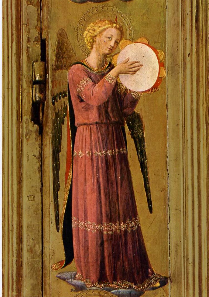 Fra Beato Angelico•Musician Angel c.1400's •Fresco DETAIL Christian ...