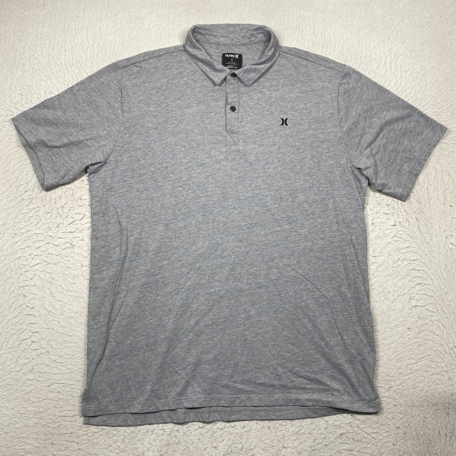 Hurley Polo Shirt Nike Dri Fit Mens Large Blue Short Sleeve Casual ...