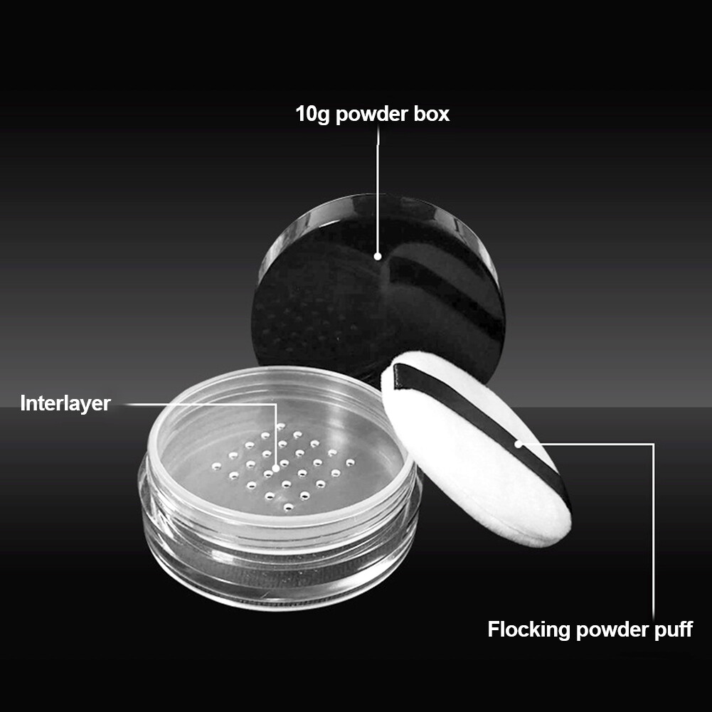 10g With Sieve Refillable Box Round-Shape Cosmetic Loose Powder ...