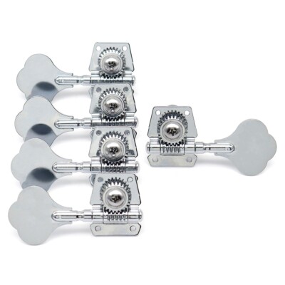 5-String Bass Tuners 4R1L Silver Open Gear Tuners Tuning Pegs Keys ...