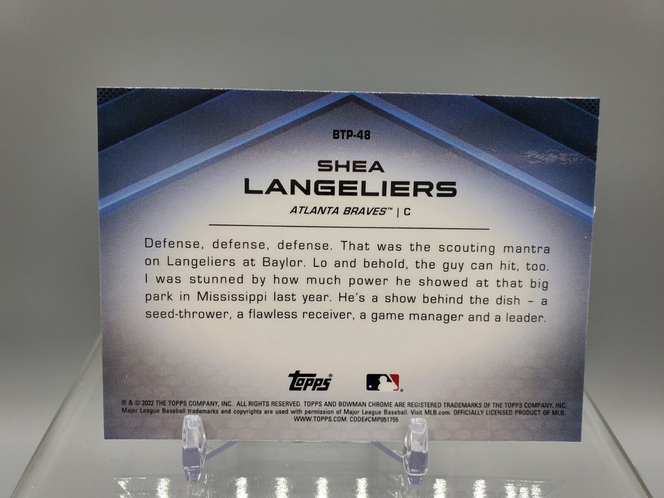 2022 Bowman Chrome Top 100 Shea Langeliers Insert Prospect Card | eBay