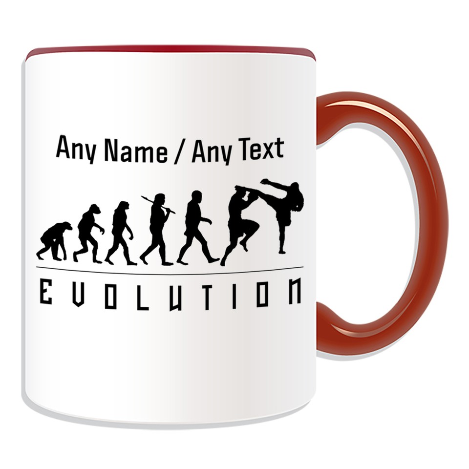 Personalised Gift MMA Mug Money Box Cup Evolution Design Art Boxing Tea ...