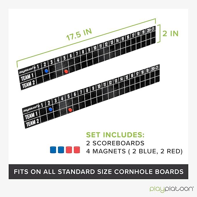 Cornhole Scoreboard Black Metal Decals 2 Pack with 4 Magnetic Score ...