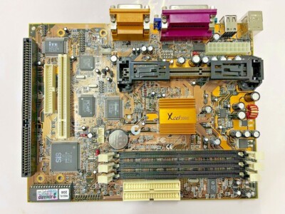 RARE VINTAGE ECS P6SE-ML XCEL2000 SIS 620/5595 SLOT 1 ATX MOBO VGA ...
