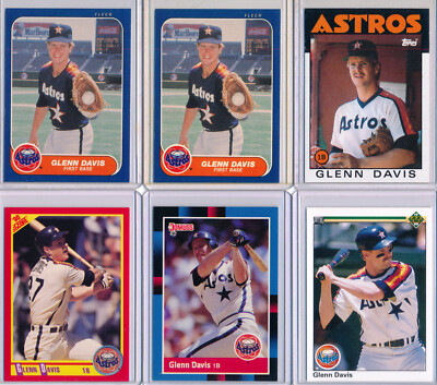 GLENN DAVIS HOUSTON ASTROS CARD LOT (7) | eBay
