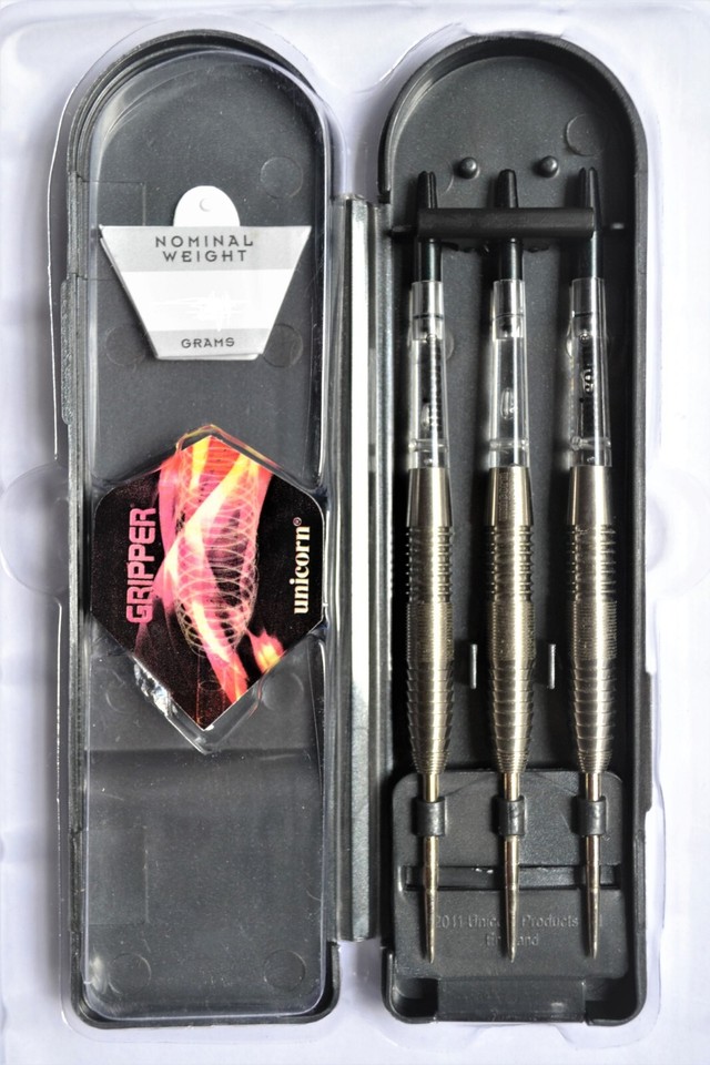 UNICORN GRIPPER 6 AGGRESSIVE GRIP 90% TUNGSTEN STEEL TIP DARTS SET 22g ...