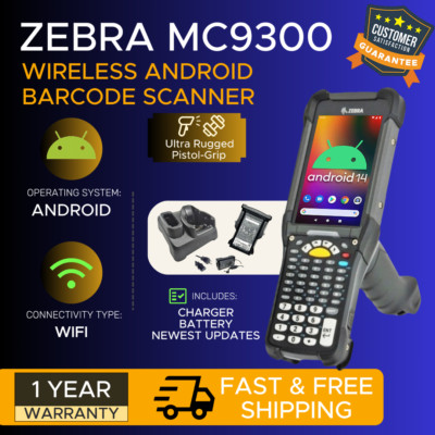 Zebra MC9300 Wireless Android Pistol-Grip 2D/1D/QR Scanner, 1-YEAR ...