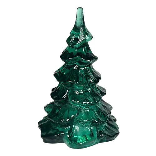 VTG Fenton Glass CHRISTMAS TREE Large 6.5" Tall Figurine Green Holiday ...