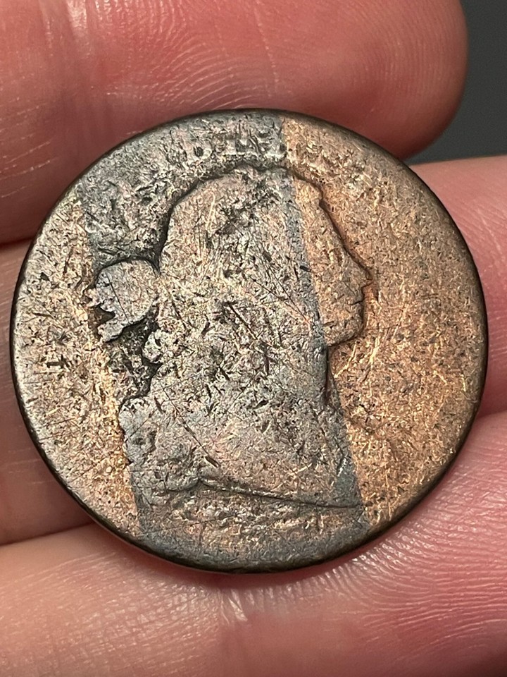 1798 Draped Bust Large Cent Penny- S-186, Large Reverse Die Break | eBay