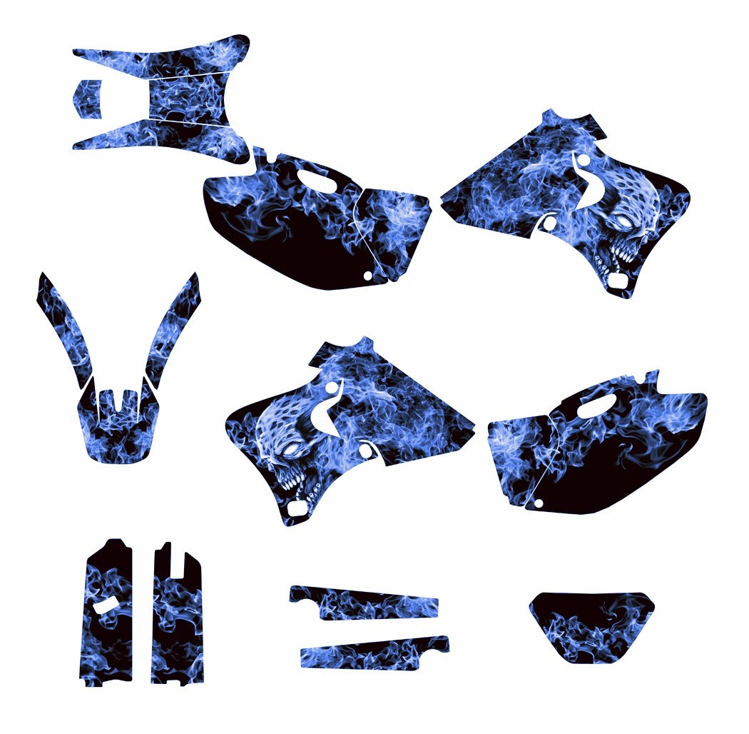 WR250F WR400F WR426F Graphics decal sticker kit 1998 - 2002 Blue Zombie ...