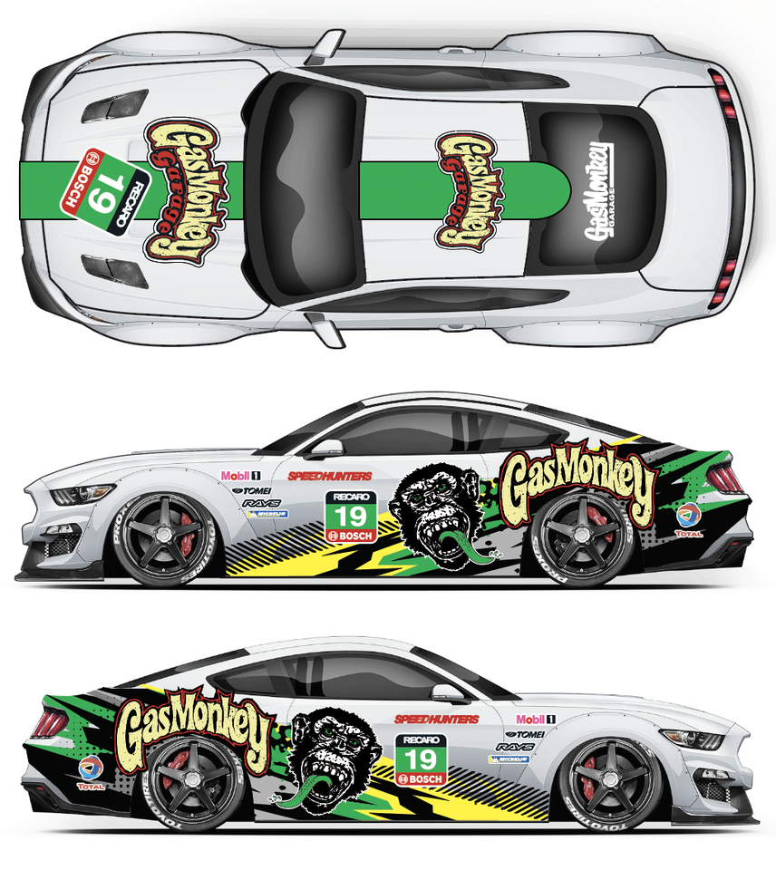 Gas Monkey Waterslide Decals 1/64 for Hot Hw '55 Gasser & all Cars1/64 ...