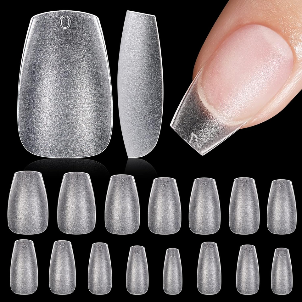 Short Oval Gel Tips, Oval Gel Nail Tips, No File Full Cover Press on ...