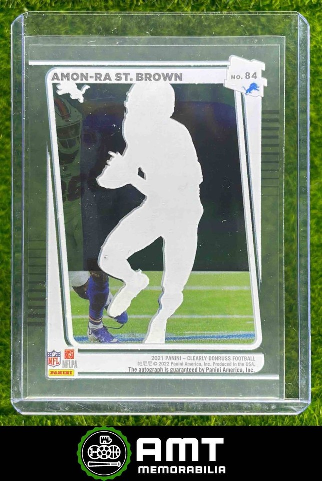 2021 Panini Clearly Donruss #84 Amon-Ra St. Brown Rated RC Auto Detroit ...