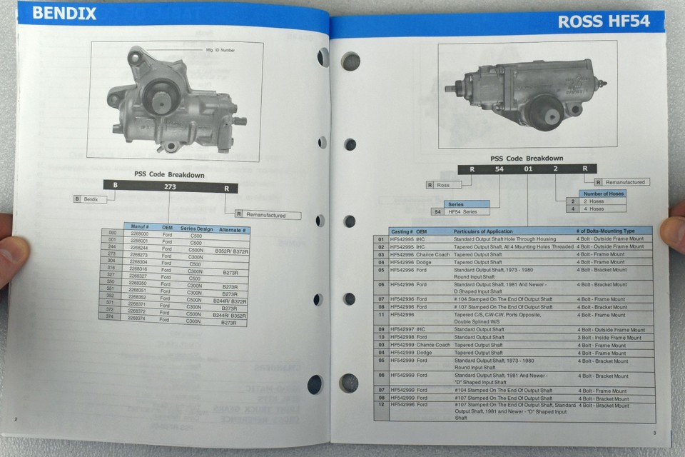 Power Steering Specialists Parts Guide Catalog PSS Code Breakdown Cross ...