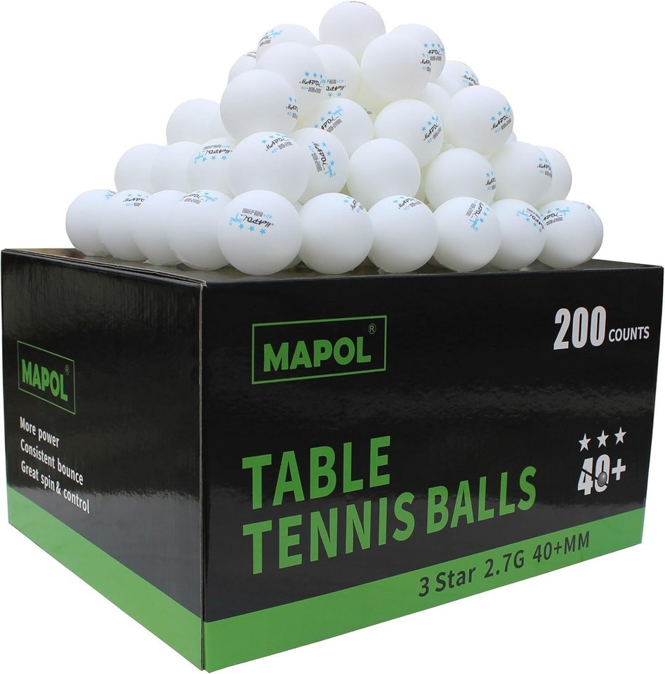 200 Count Table Tennis Balls, 3 Star Advanced Training Ball, Bulk Ping ...