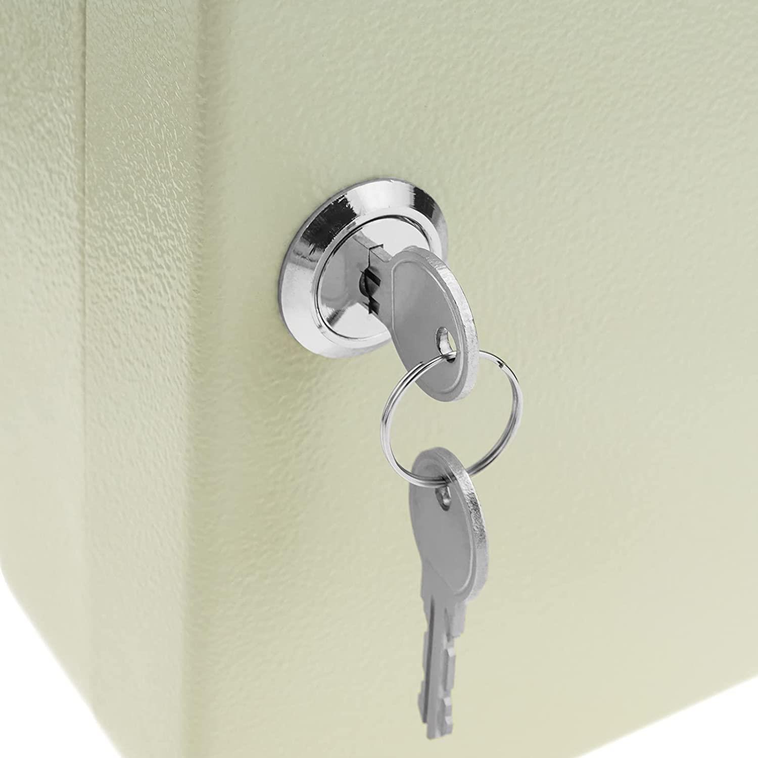 48 Keys Cabinet Safe Case Box Key Hooks Metal Storage Locking Security ...