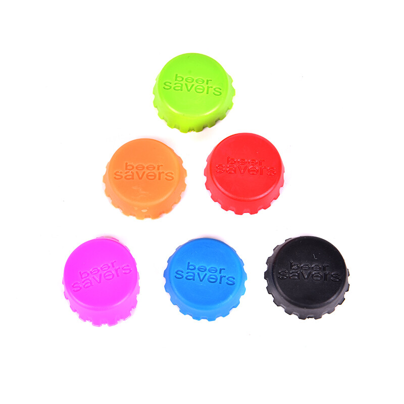 6pcs Reusable Silicone Bottle Caps Beer Cover Soda Cola Lid Wine Saver ...