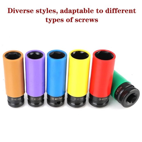 Steel Wheel Protector Impact Socket Set 1/2 Inch Drive Lug Nut Socket 6 ...