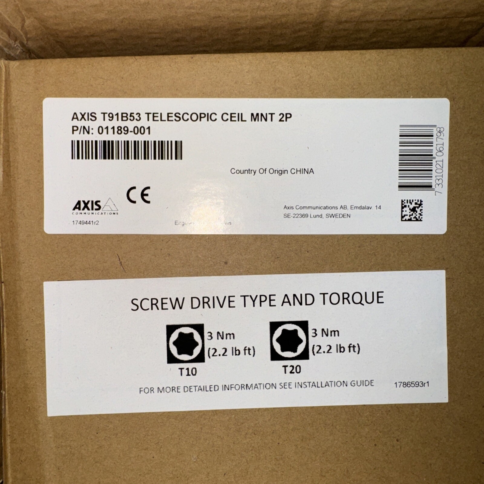 NEW AXIS T91B53 Telescopic Ceiling Mount 01189-001 | eBay