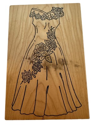 Me And Carrie Lou Rubber Stamp Formal Dress Roses Prom Fashion Card ...