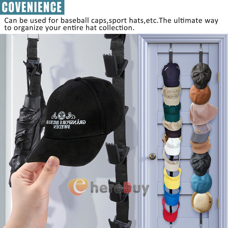 2X Baseball Cap Hat Holder Rack Storage Organizer Door Closet Hanger ...