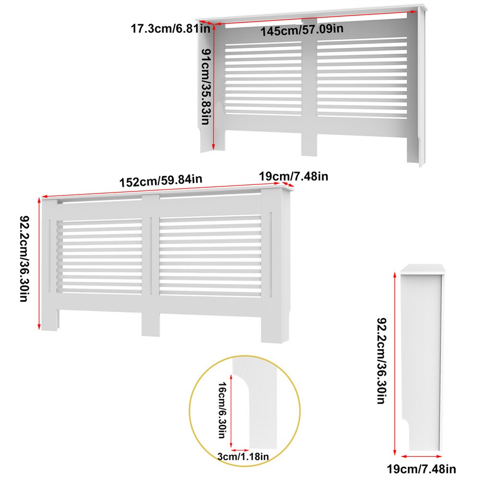 Modern Radiator Cover Extra Large Barrier Fence Heater Cabinet Shelf ...