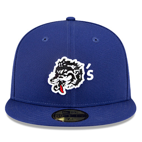 New Era Wolf's Head Dark Royal Blue 5950 Fitted Cap | eBay