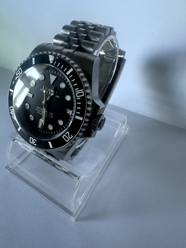 Custom NH35 Mod Watch Black Dial 40mm NH35 Automatic Movement - Silver ...