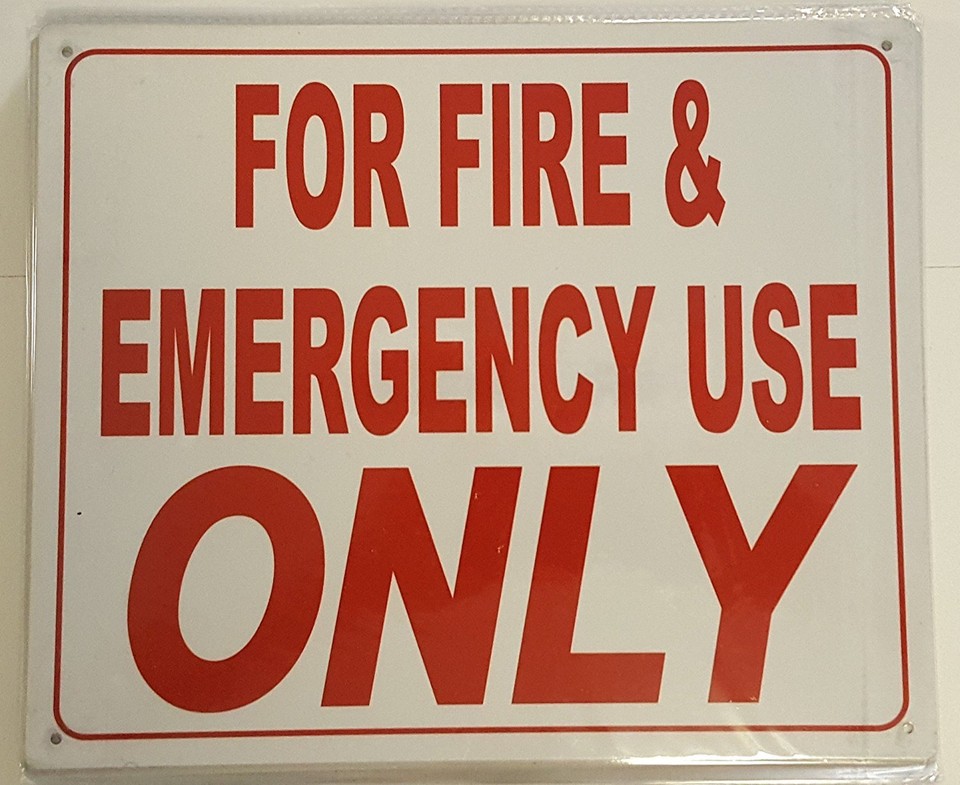 FOR FIRE AND EMERGENCY USE ONLY SIGN (Reflective, Aluminium...REF24 ...