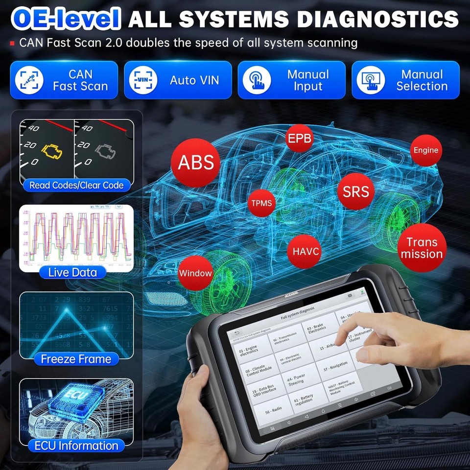 XTOOL D8S Car Diagnostic Tool Bidirectional Scan Topology Mapping ECU ...