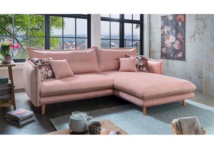 Ecksofa Lounge Wohnlandschaft Sofa Stoff rosa Blumen Lazio Couch ...