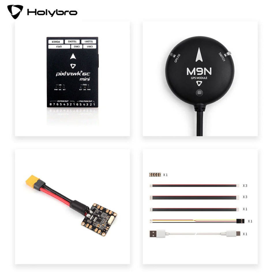 Holybro Pixhawk 6C Mini Flight Controller PM02 V3/PM06 Power Module M9N ...