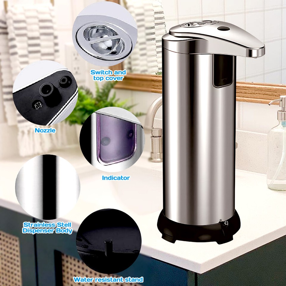 1pcs Automatic Sensor Liquid Soap Dispenser 280ML for Kitchen Bathroom ...