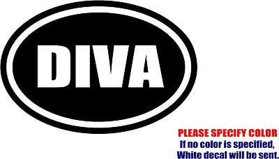 Vinyl Decal Sticker - Diva Oval Car Truck Bumper Window Laptop tablet ...