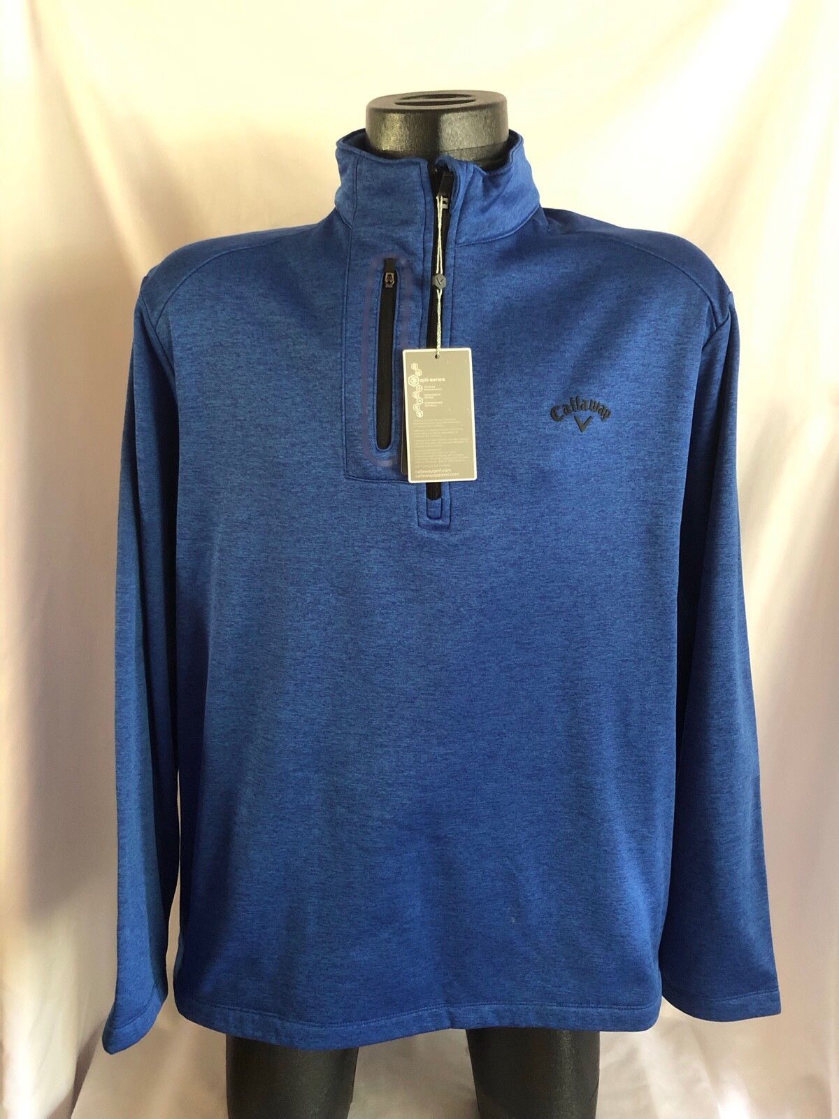 Callaway Opti Series Surf Heather Blue Quarter Zip Men’s Sweatshirt XL ...