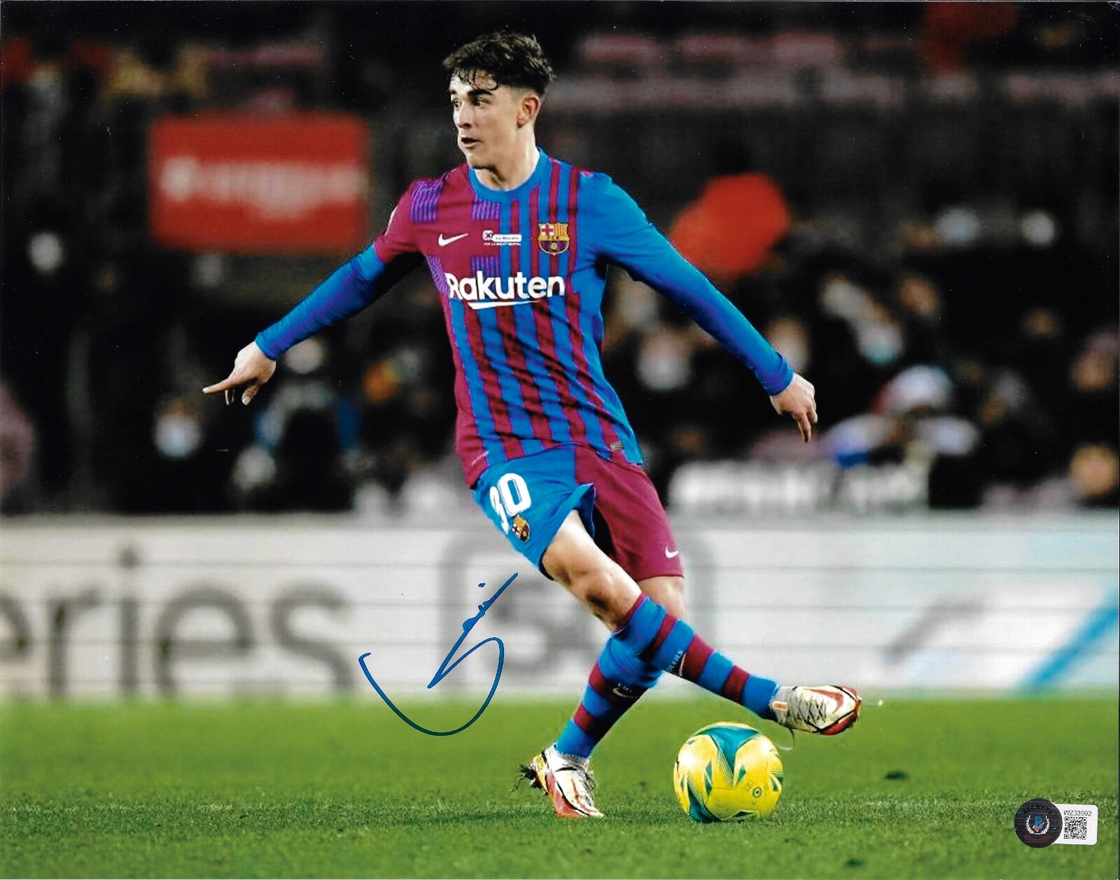 Barcelona Gavi Signed Auto 11x14 Autographed Photo Beckett BAS ...