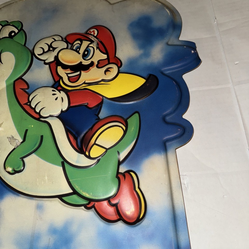 Super Nintendo SNES Original Store Display Sign, Super Mario World ...