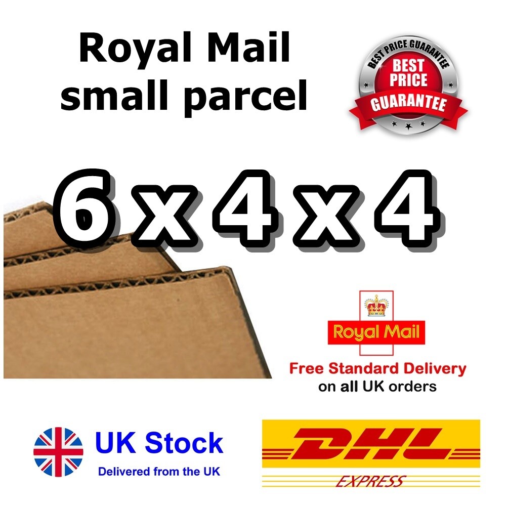 6x4x4 Small Parcel Royal Mail Brown Box Single Wall 152 x 102 x 102 ...